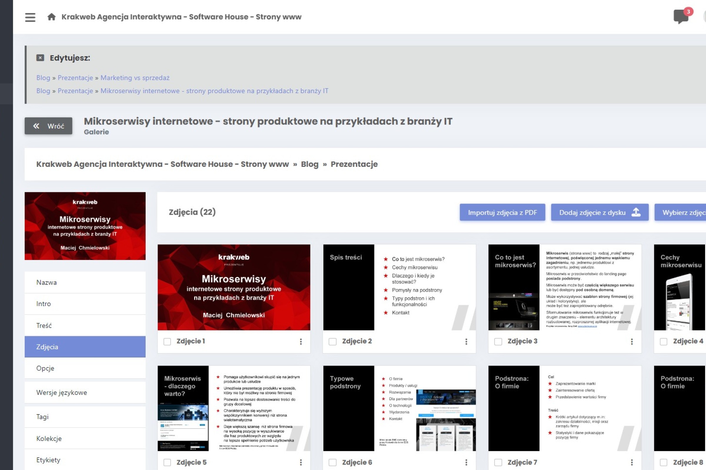 Galerie - galeria prezentacja modułu - Krakweb